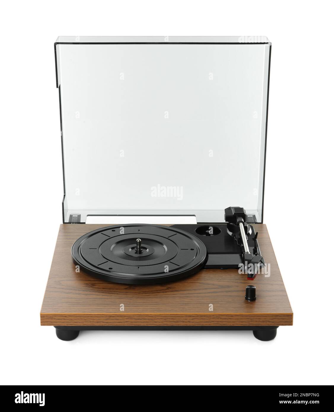 Modern vinyl record turntable isolated on white Stock Photo - Alamy