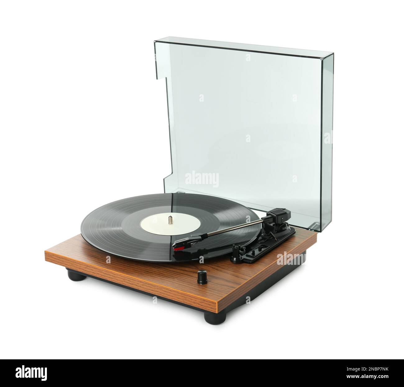 Modern turntable with vinyl record isolated on white Stock Photo - Alamy