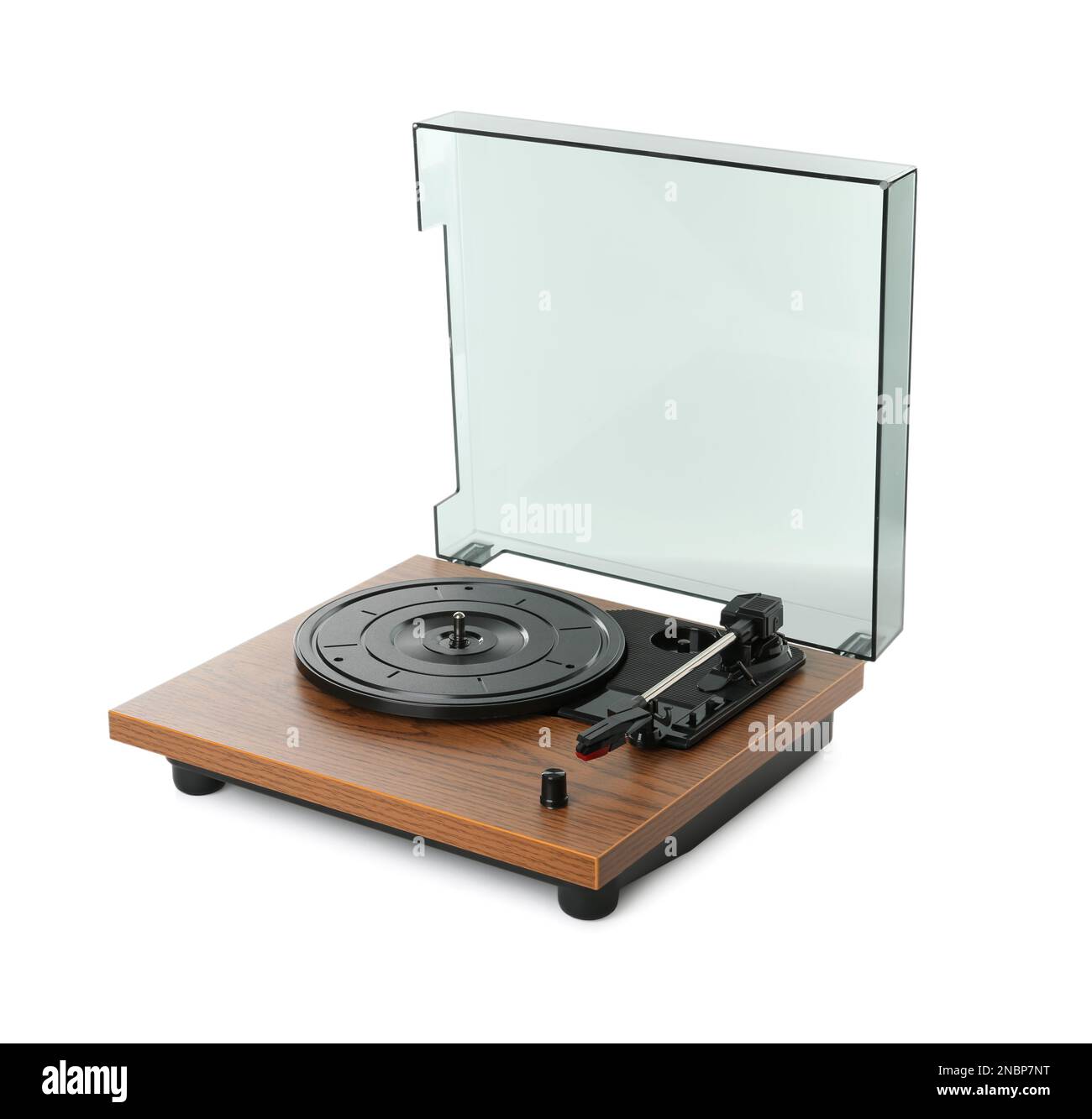 Modern vinyl record turntable isolated on white Stock Photo - Alamy