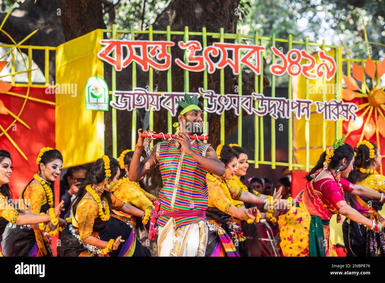 Dhaka, Bangladesh. 14th Feb, 2023. Artists perform during Basanto Utsav ...