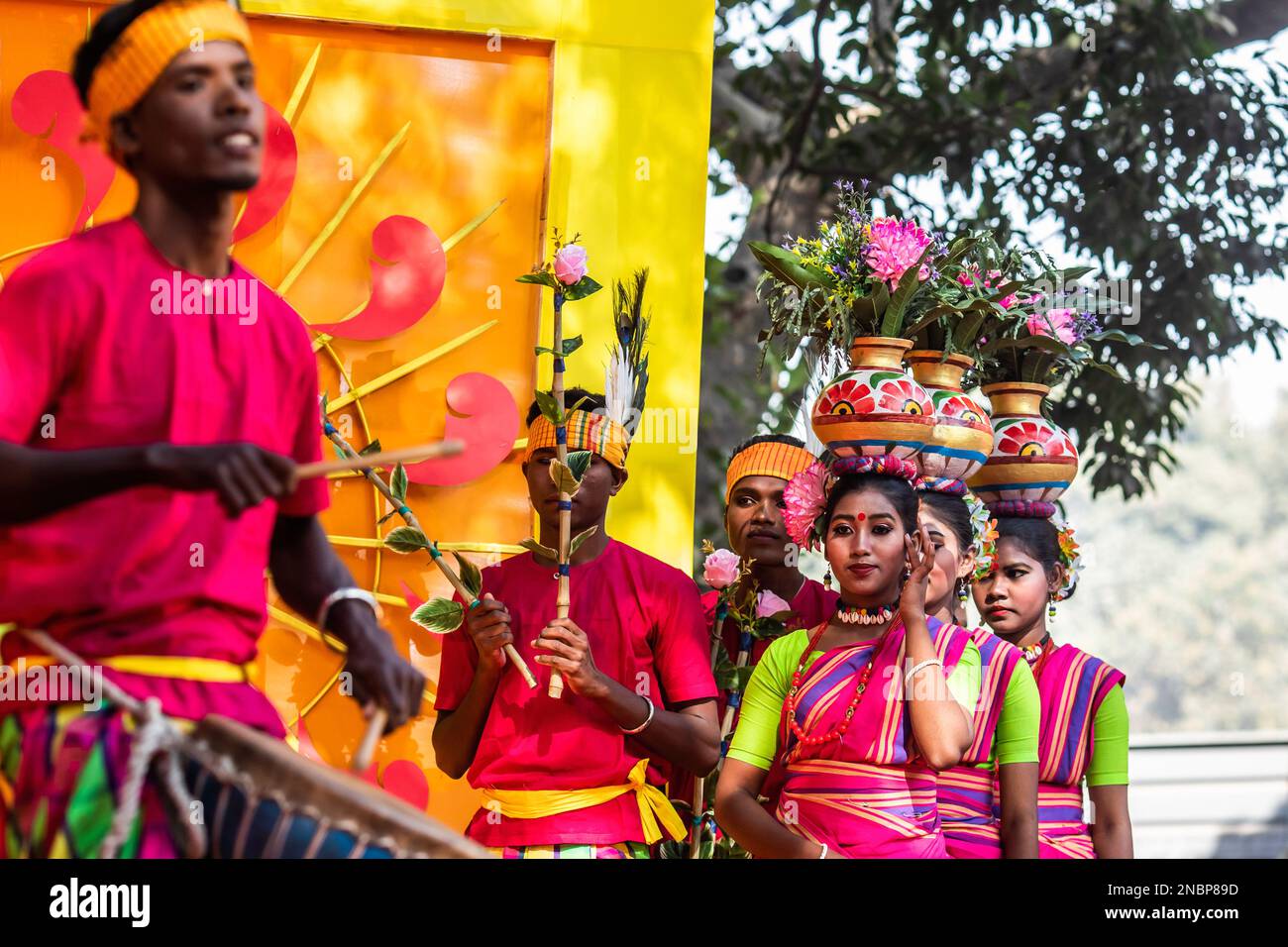 Dhaka, Bangladesh. 14th Feb, 2023. Artists perform during Basanto Utsav ...