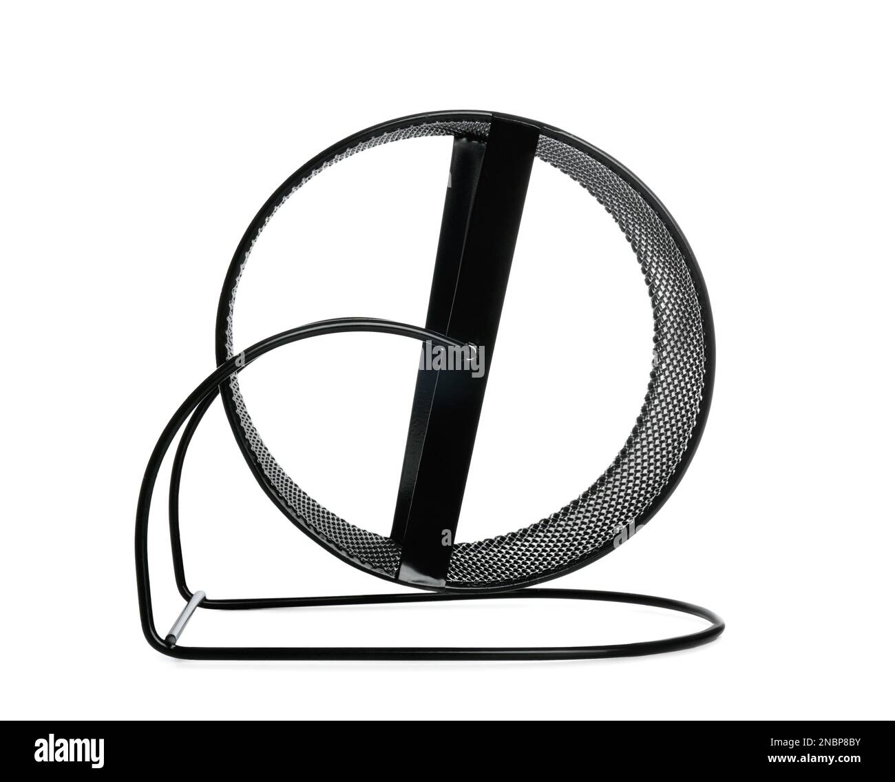 Black metal hamster wheel isolated on white Stock Photo - Alamy