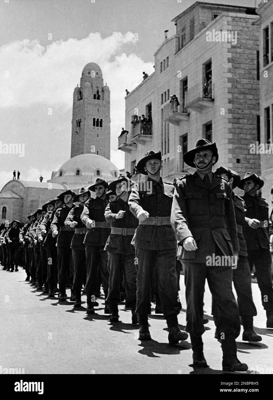 An ANZAC (Australian and New Zealand Army Corps) march in Palestine on ...