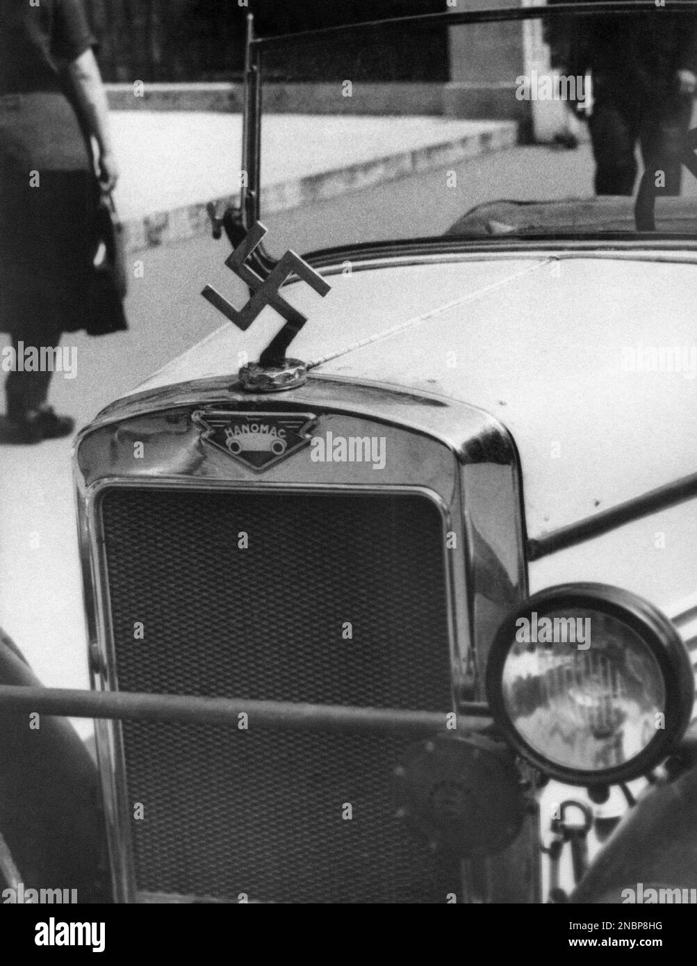 Swastika hood ornament on car of a prominent National Socialist in ...