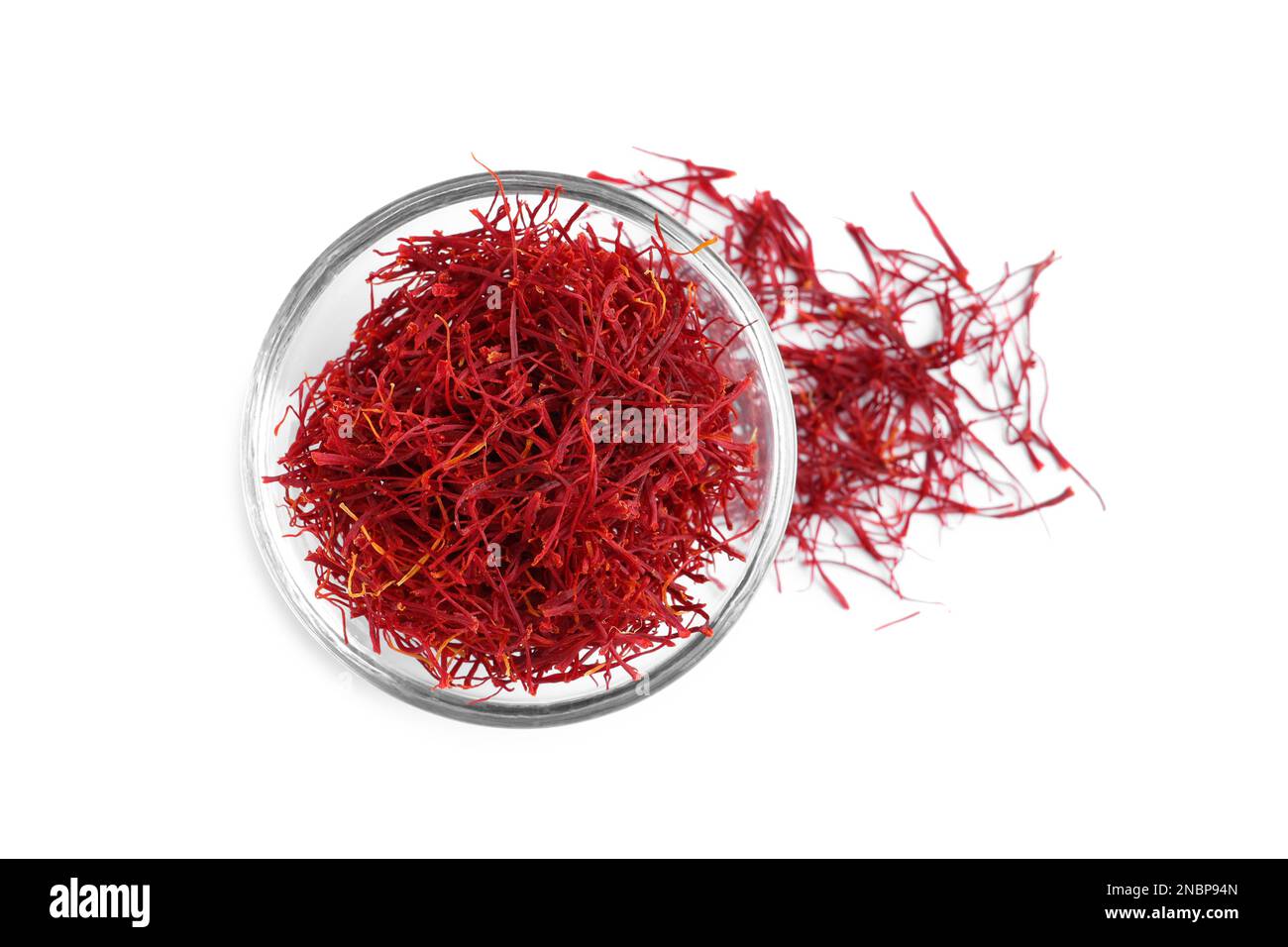 Dried saffron on white background, top view Stock Photo - Alamy