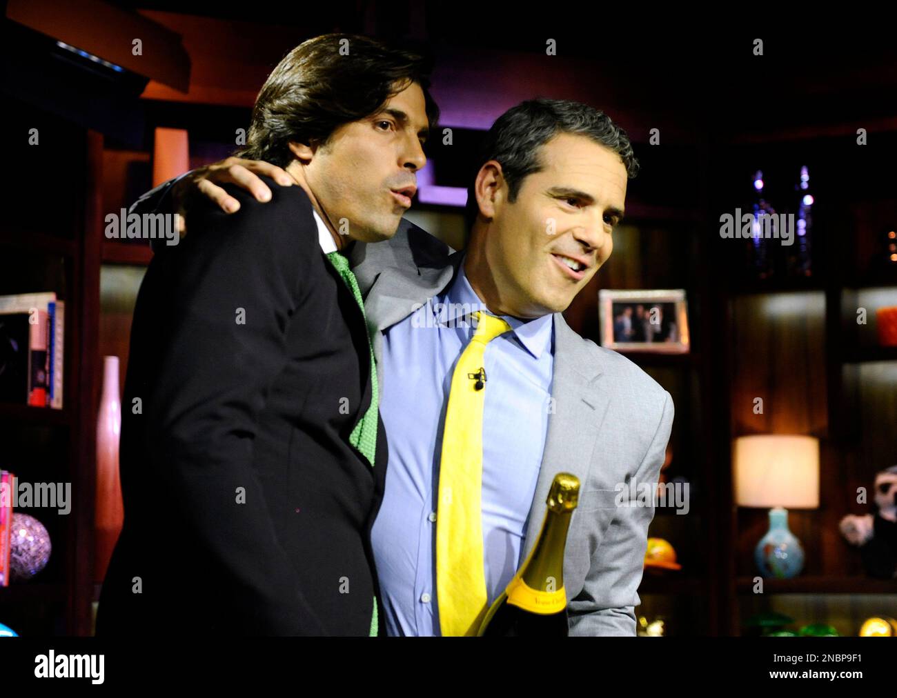 WATCH WHAT HAPPENS LIVE -- "Guests: Sandra Bernhard and Sonja Morgan" -- Pictured: (l-r) Andy ...