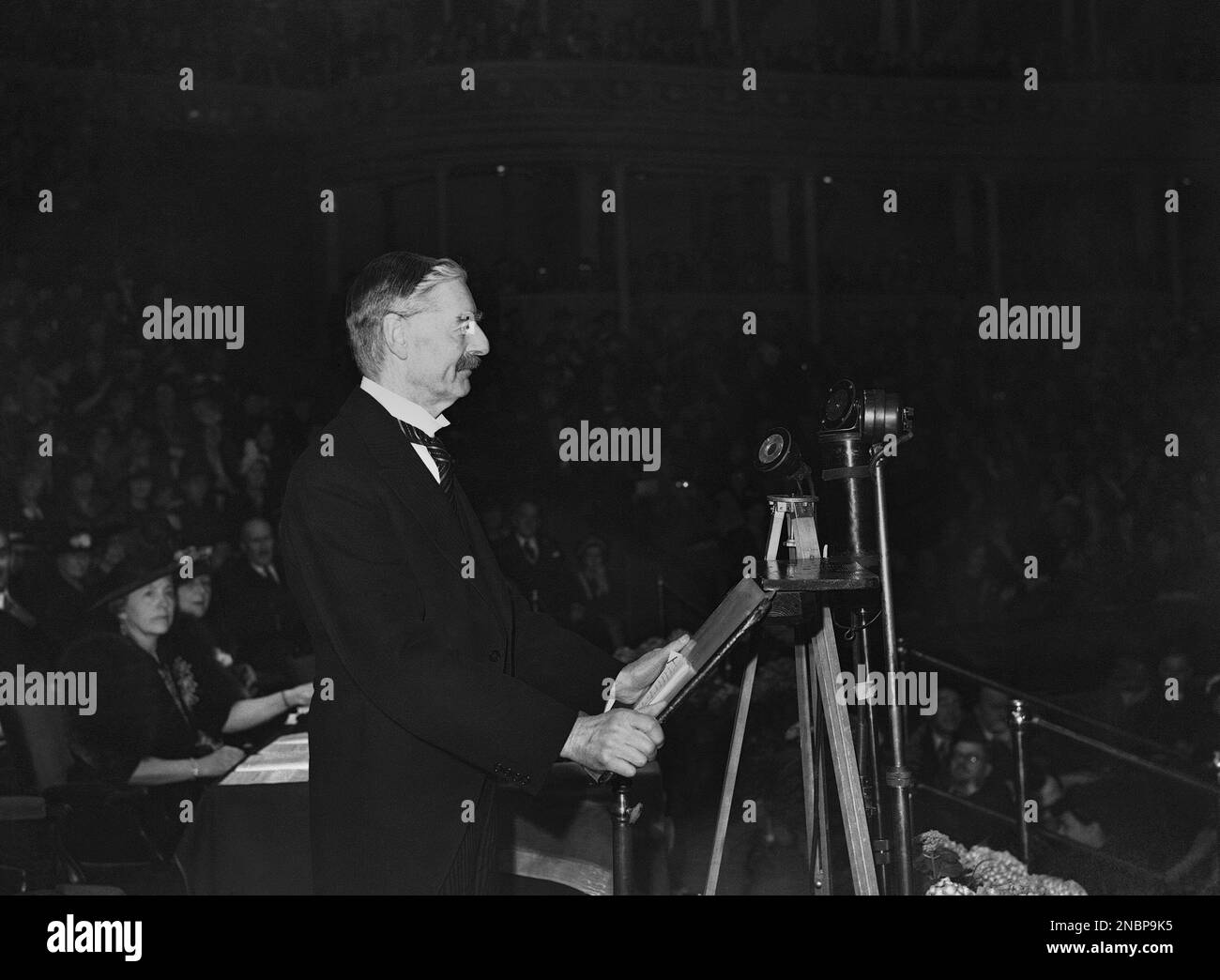 Britain's Prime Minister Neville Chamberlain addressed a meeting of 7 ...