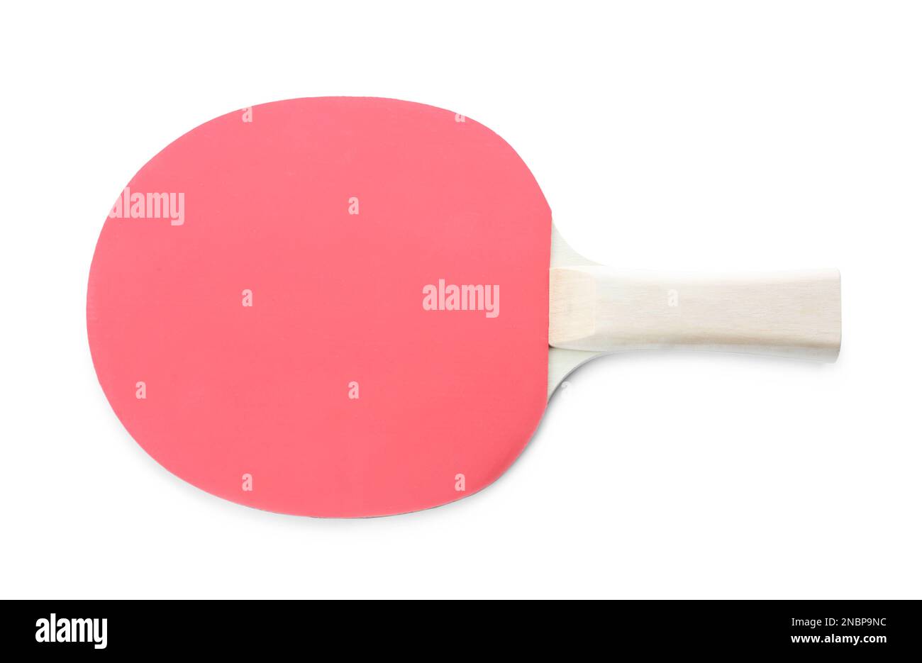 Ping pong racket isolated on white, top view. Table tennis equipment ...