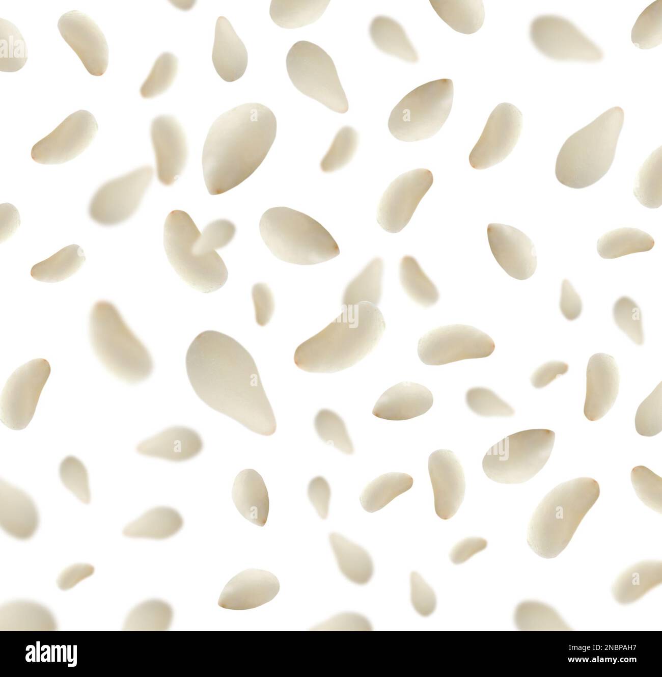 Sesame seeds falling on white background, collage Stock Photo - Alamy