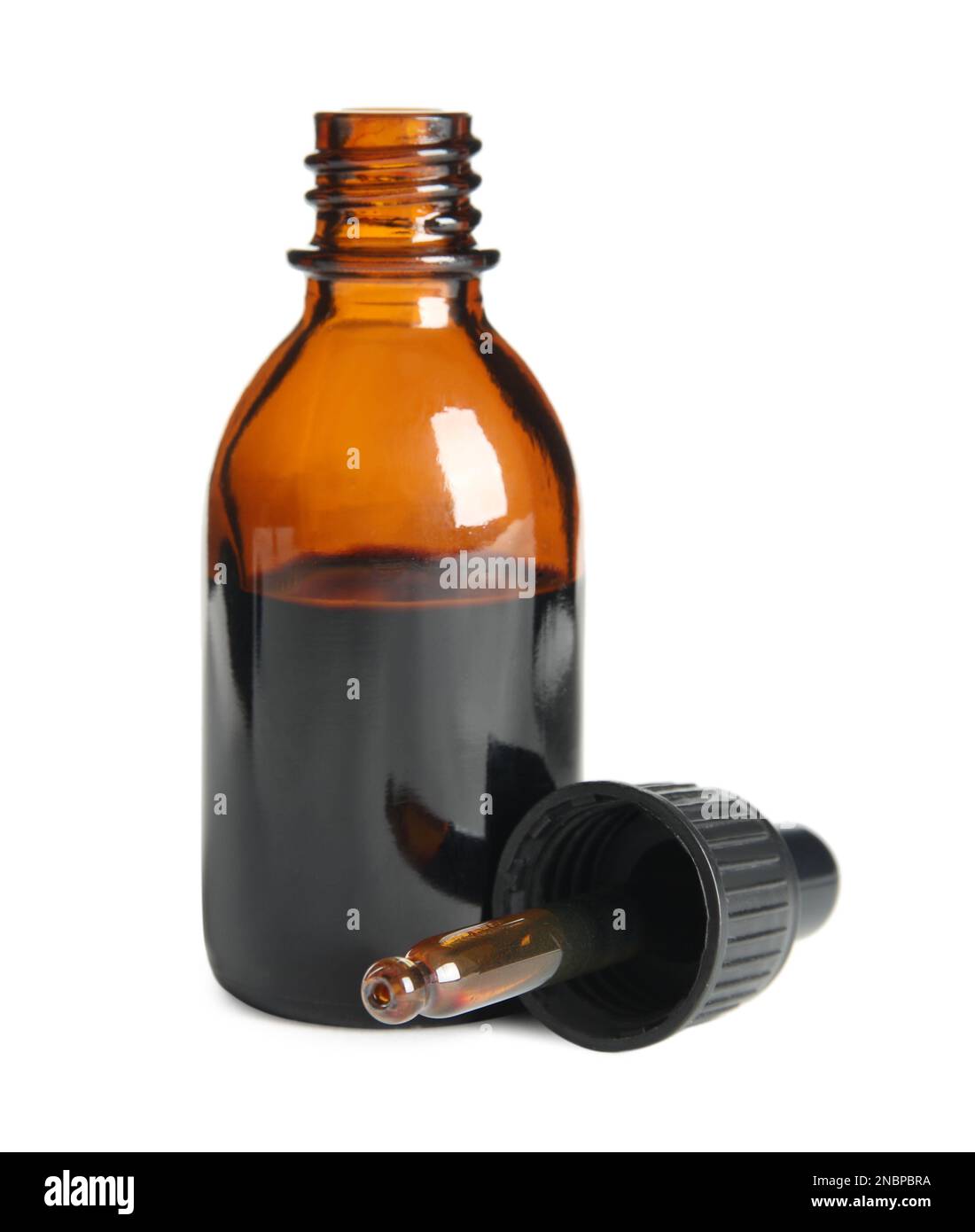 Bottle of medical iodine and dropper on white background Stock Photo ...