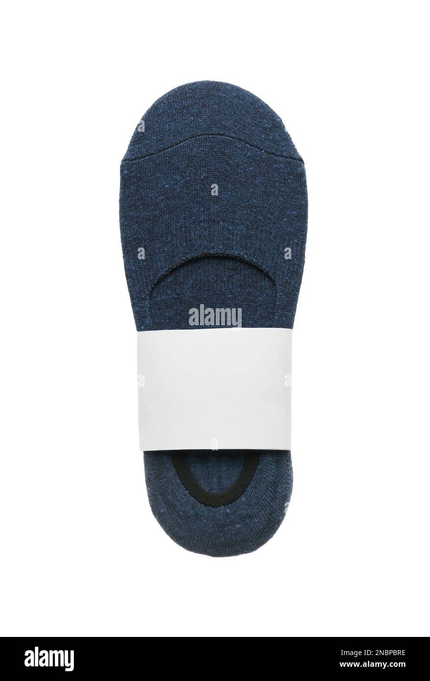 New pair of blue socks on white background Stock Photo - Alamy