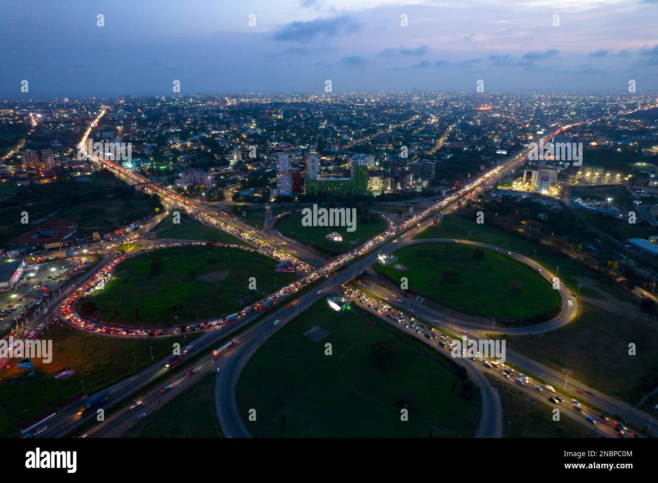 Ghana accra aerial night hi-res stock photography and images - Alamy