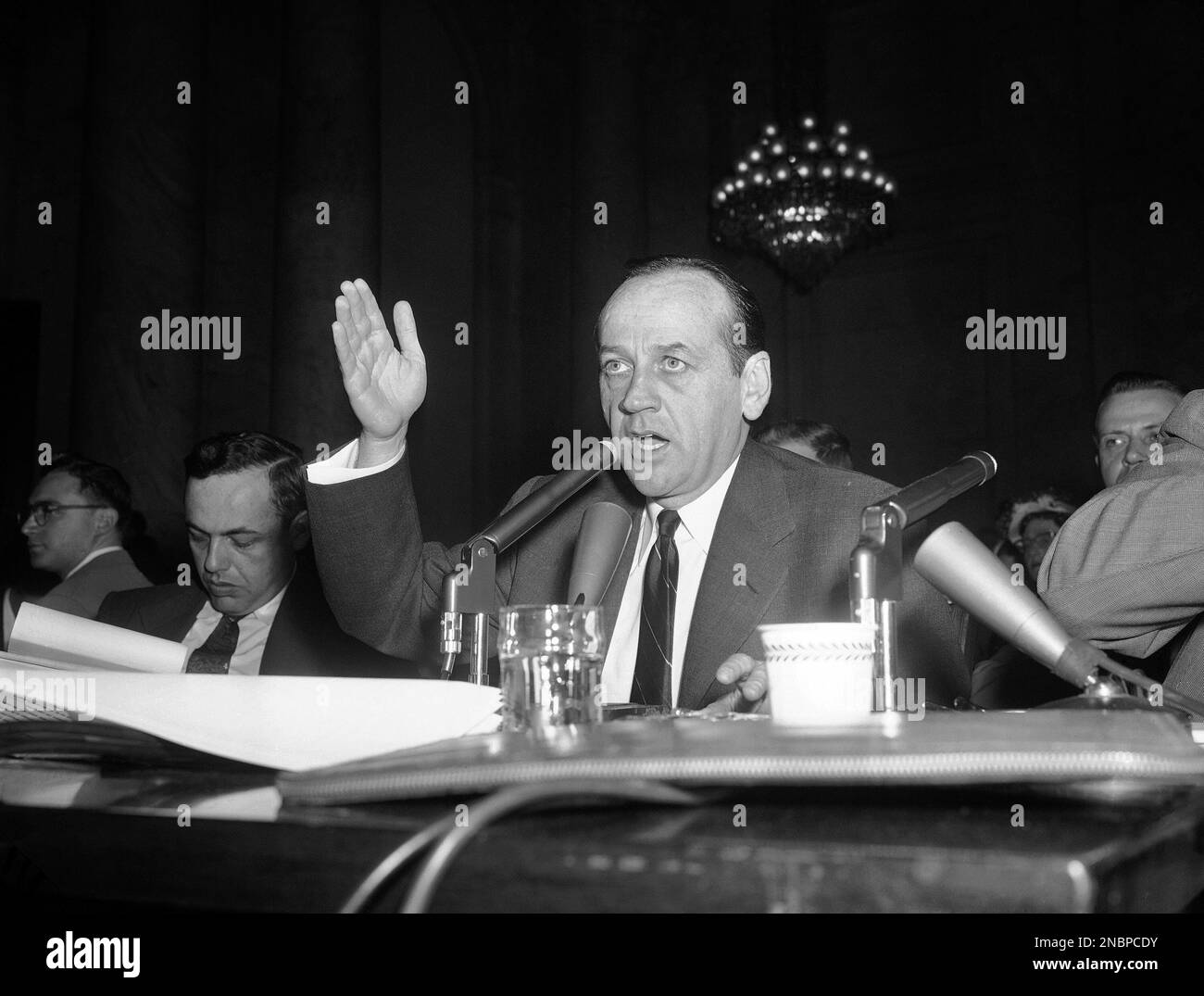 Army Counselor John G. Adams testifies in Washington on May 12, 1954 ...