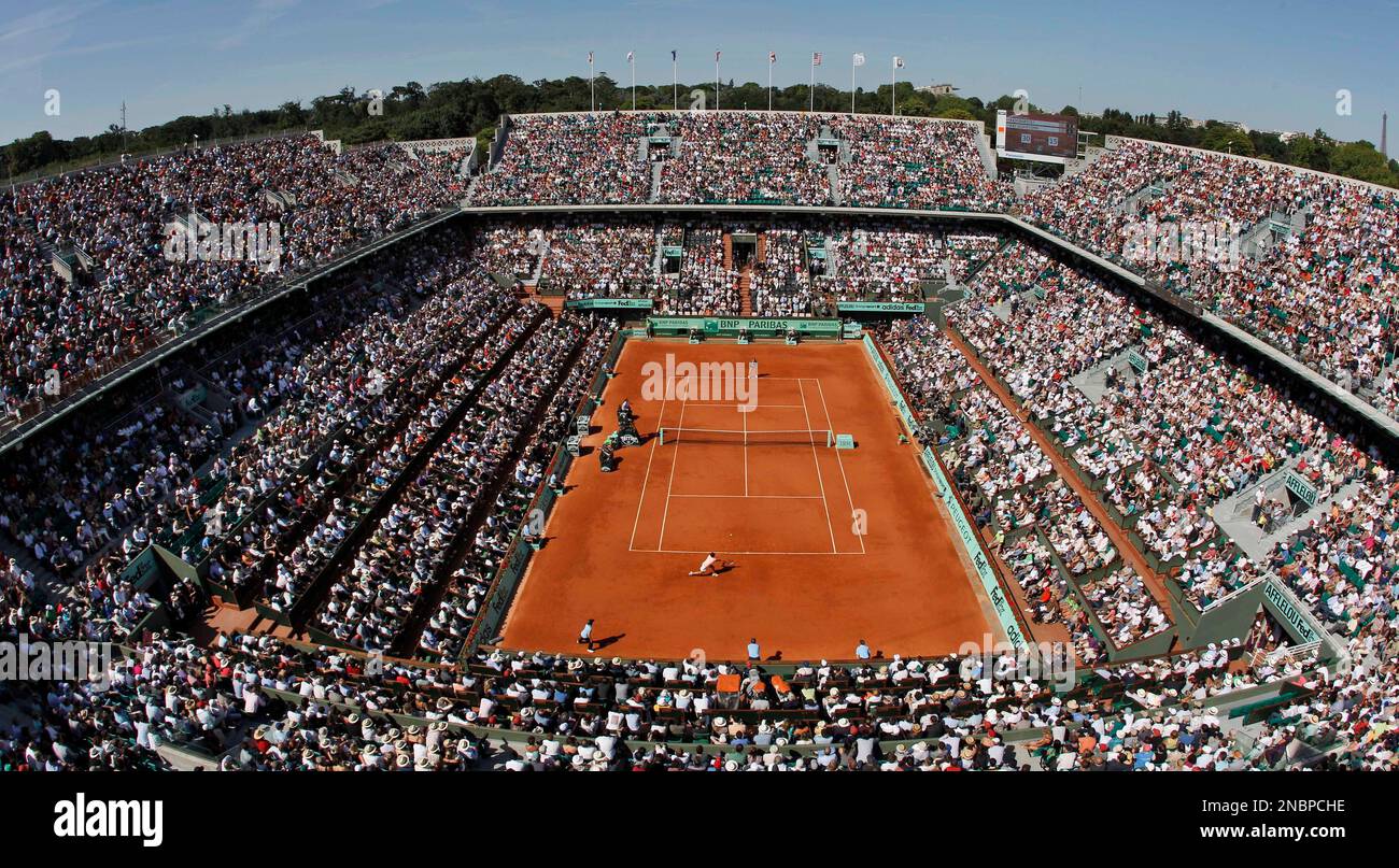 Spectators at Philippe Chatrier court, or center court, watch Francesca ...