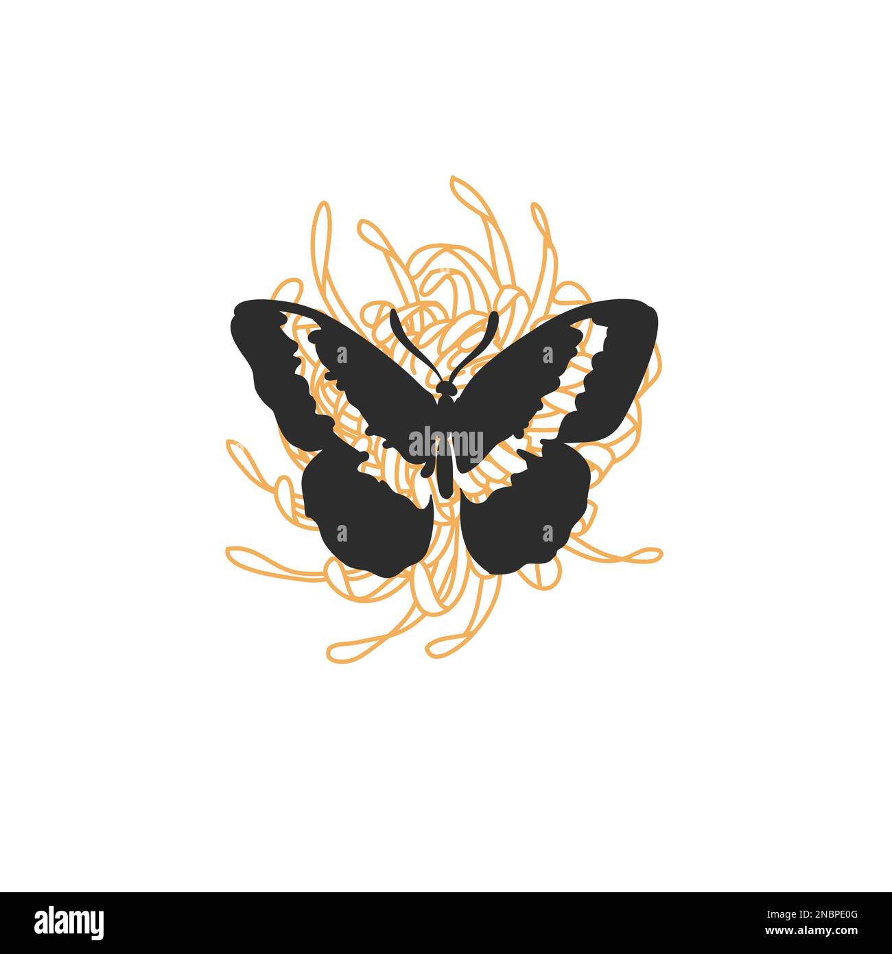 Line Of Butterflies Flying Silhouette