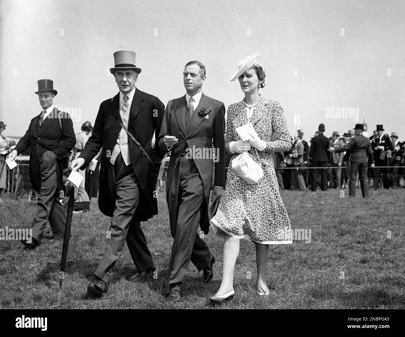 The Duke and Duchess of Kent walking in the paddock at Epsom, England ...