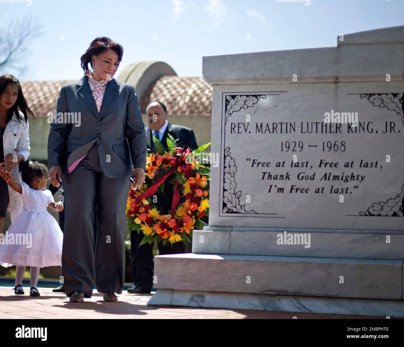 FILE - In this April 4, 2011 file photo, Rev. Bernice King, front, the ...