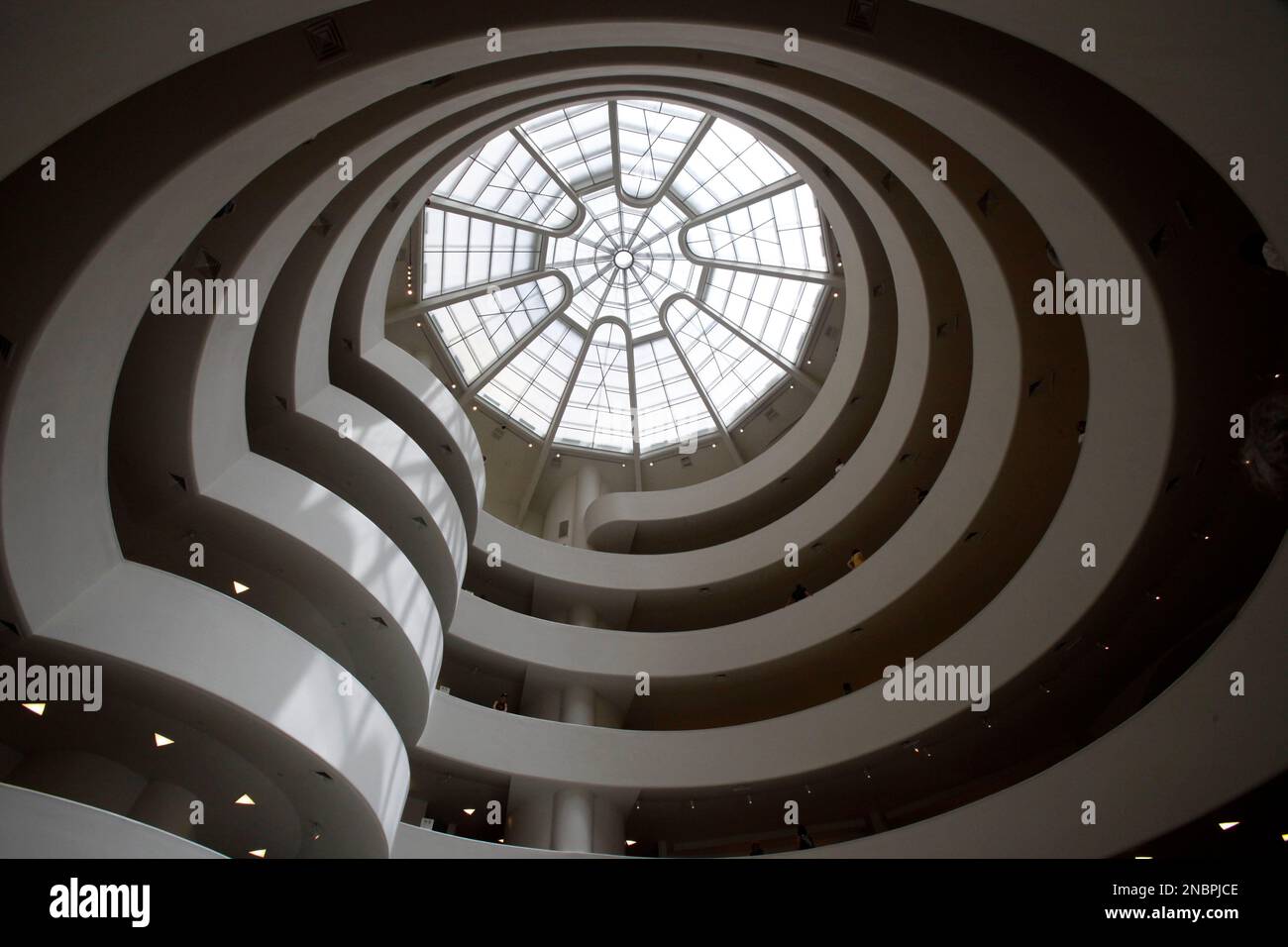 The interior of the Solomon R. Guggenheim Museum, with it's famous ...