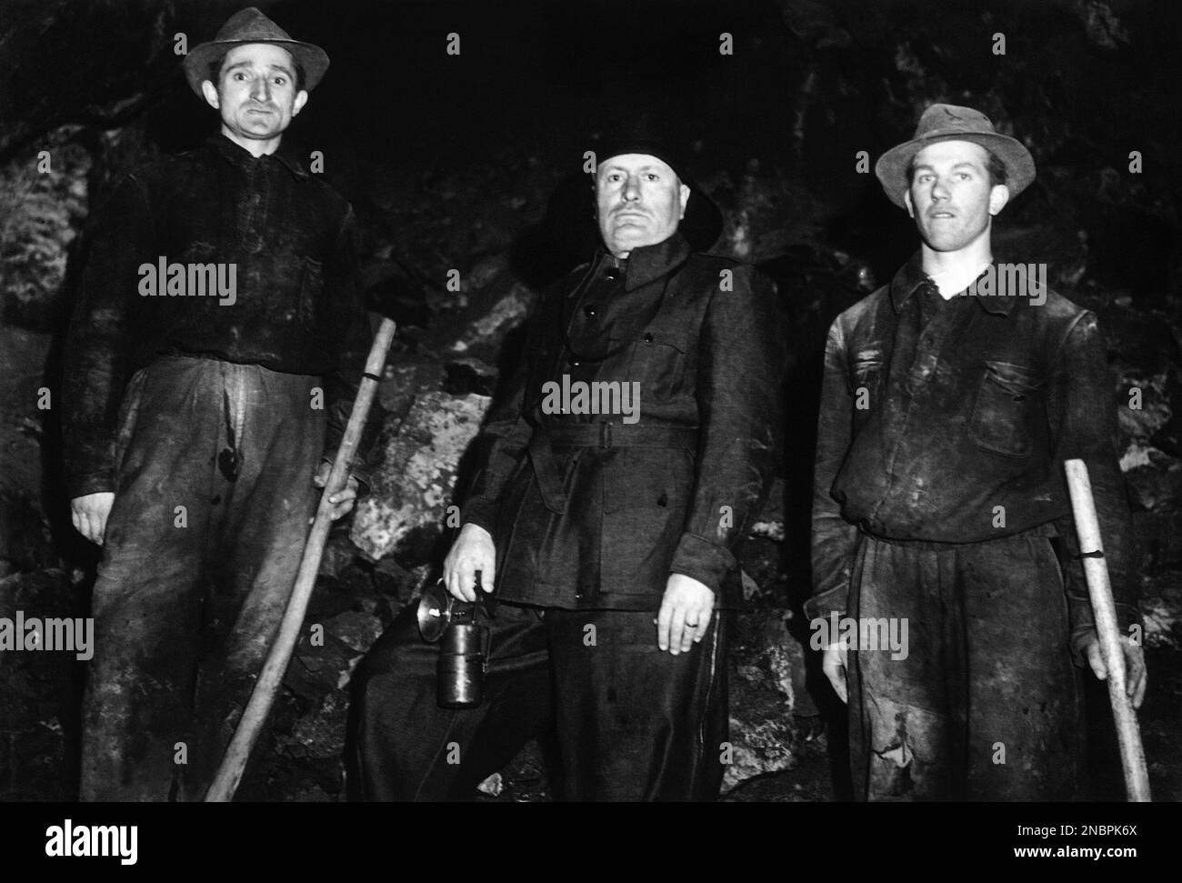 Italian dictator Benito Mussolini, during his tour of Piedmont, donned ...