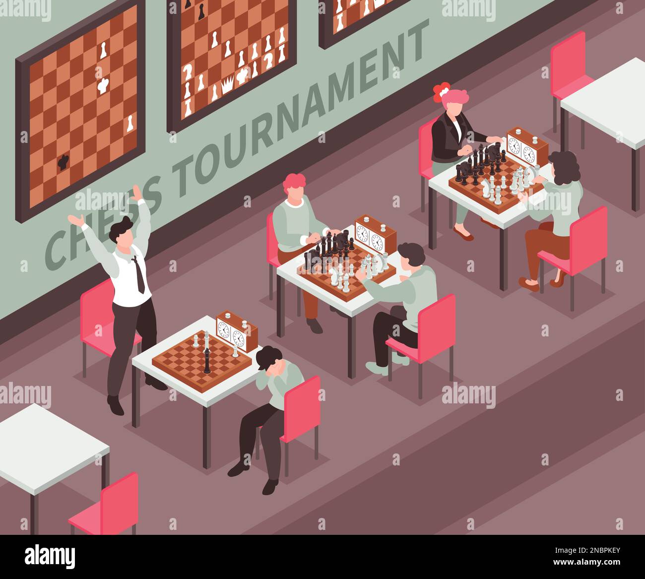 Isometric chess tournament with three couples of players winner and ...