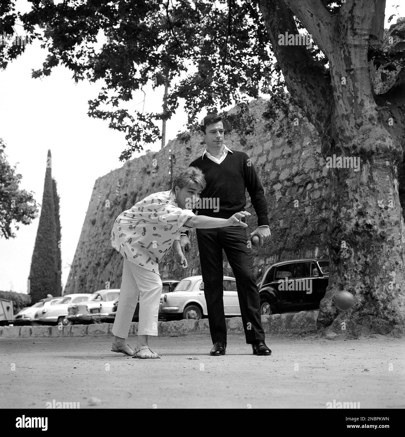 French screen actress Simone Signoret and her husband, Actor Yves ...
