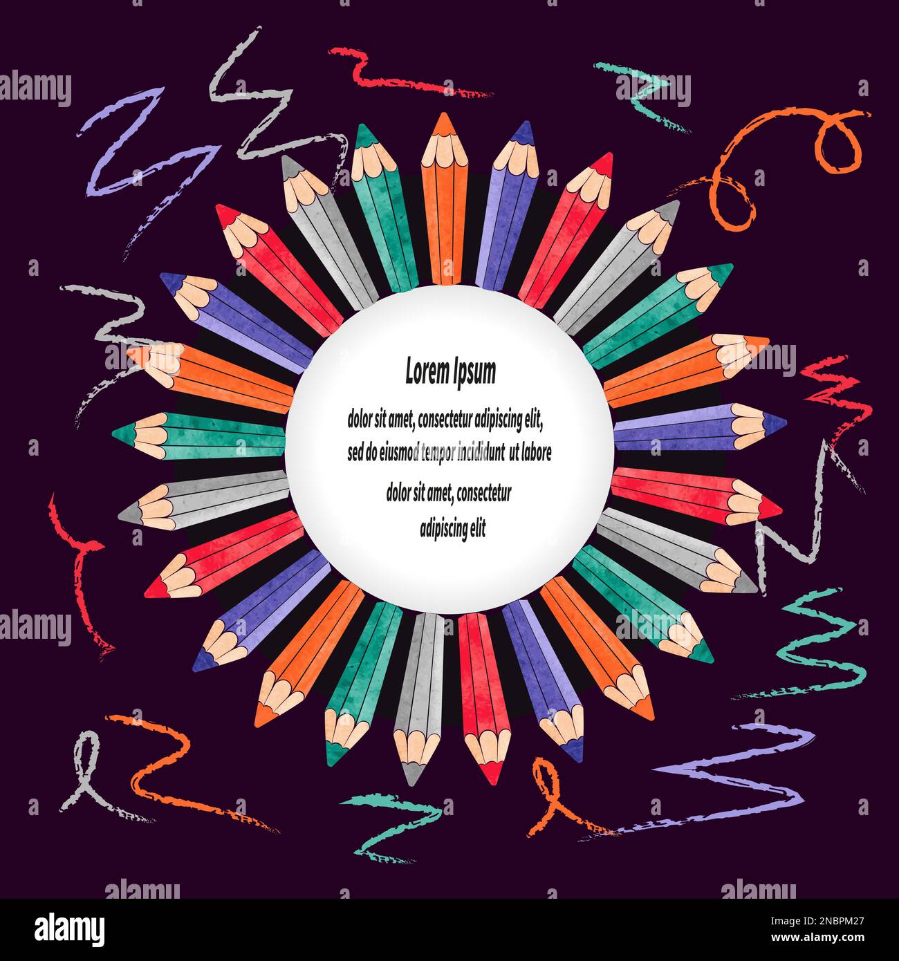 Vector border frame with colorful pencils. Children's diploma ...