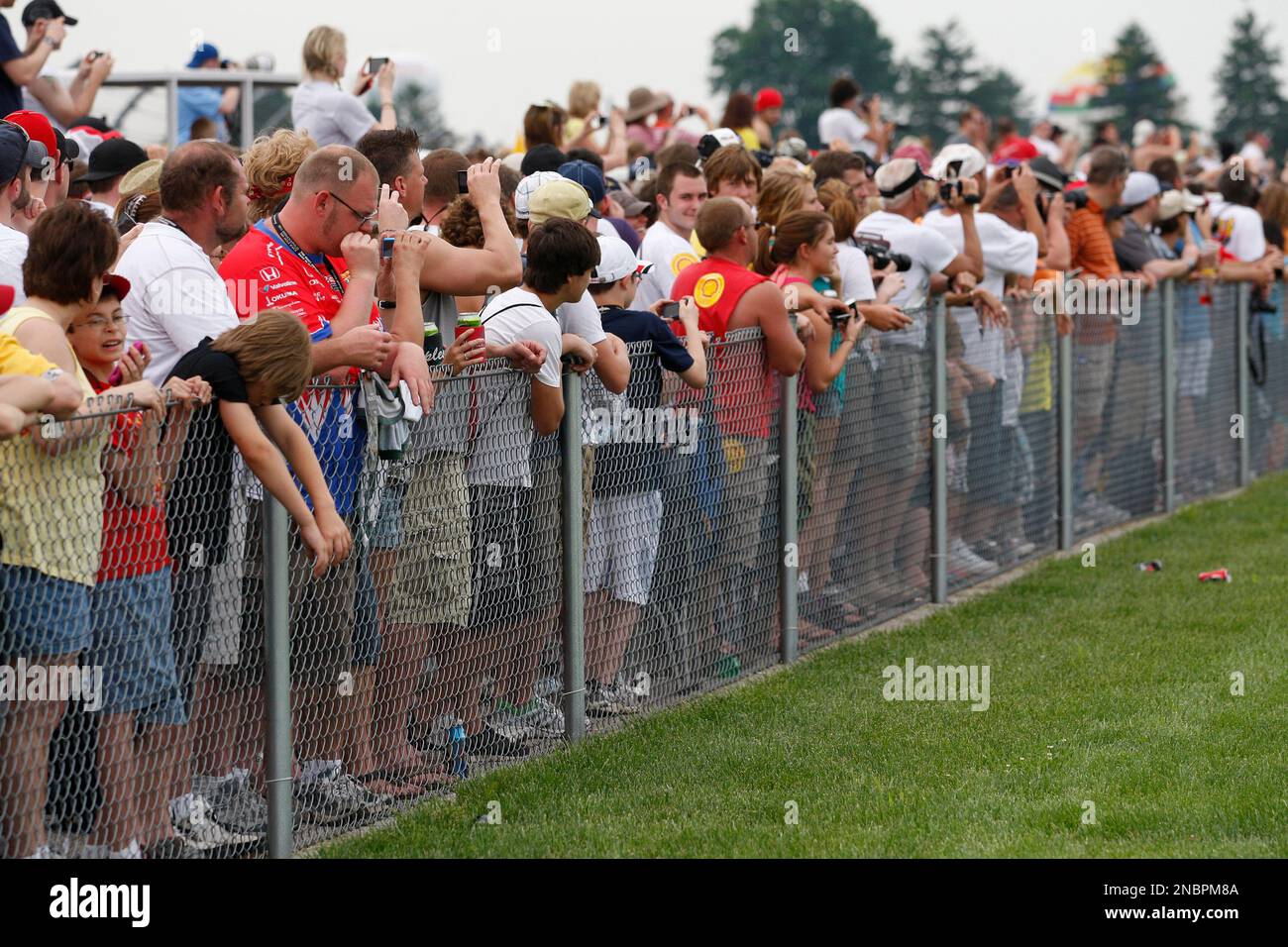 Indy 500 race fans line up to watch Tanner Foust of Team Hot Wheels set ...