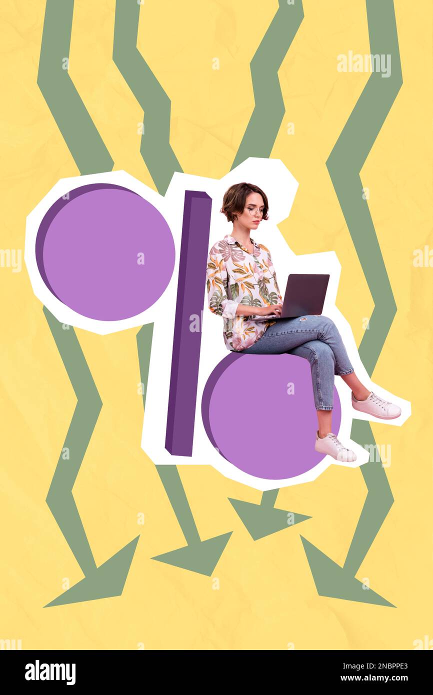 Creative photo collage artwork picture illustration of confident lady ...