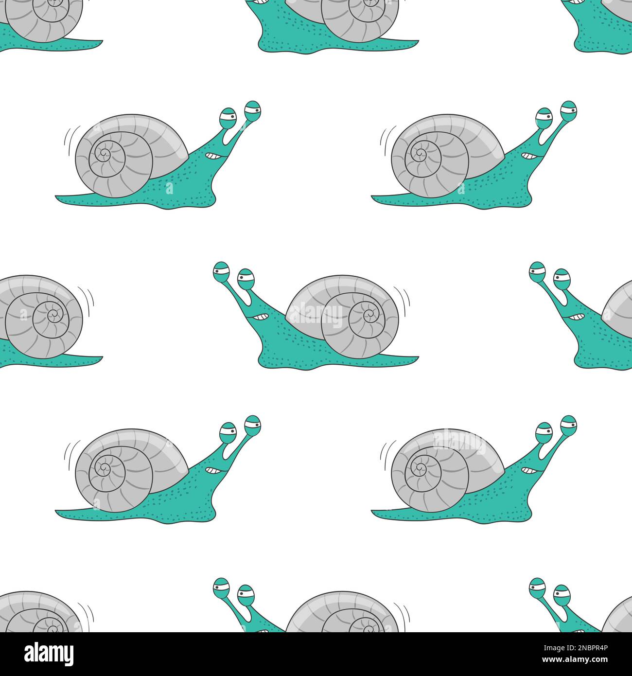 Cute cartoon snails seamless pattern. Vector background for kids textile print Stock Vector ...