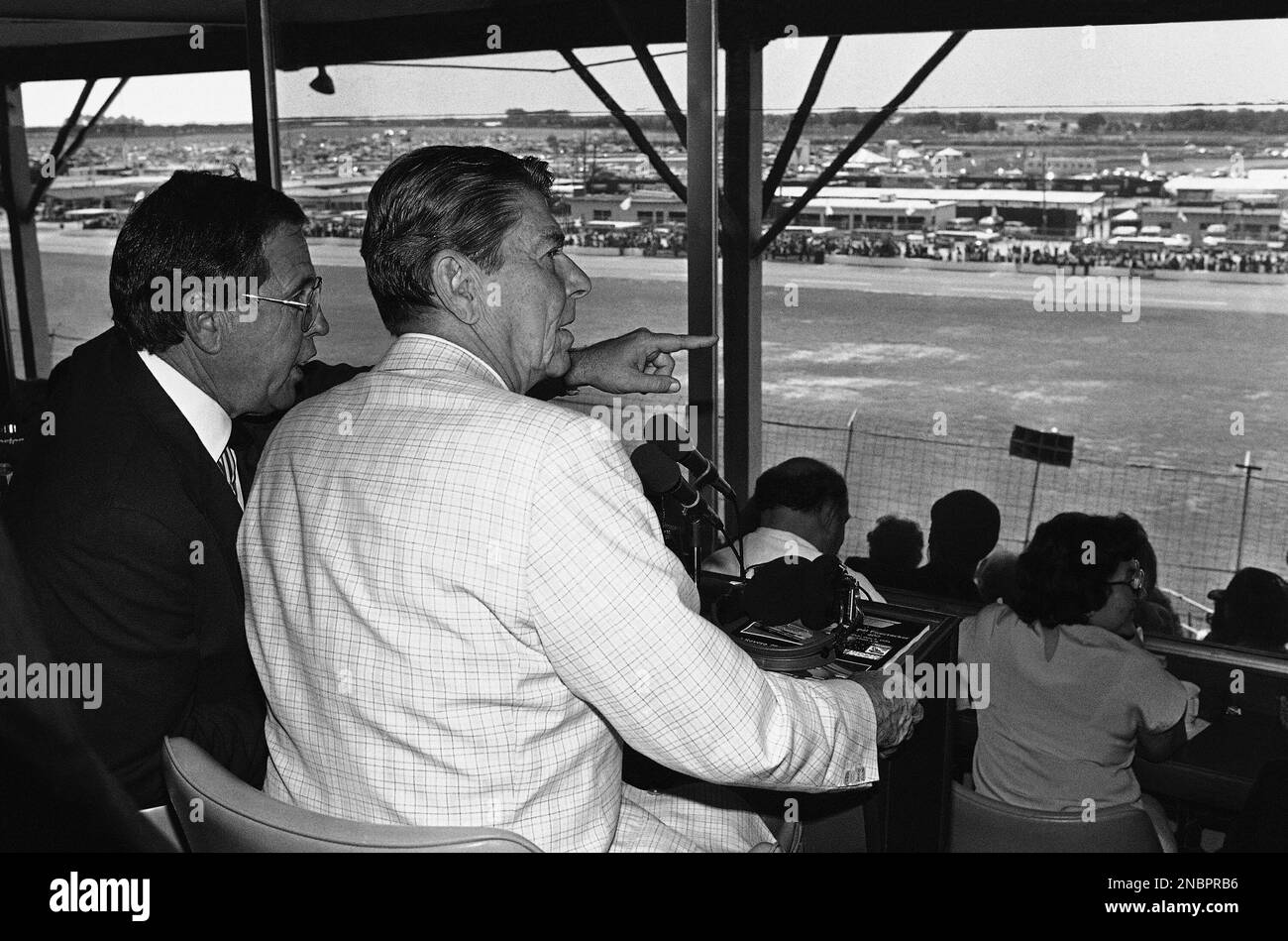 FILE - President Ronald Reagan, front right, sits with William France ...