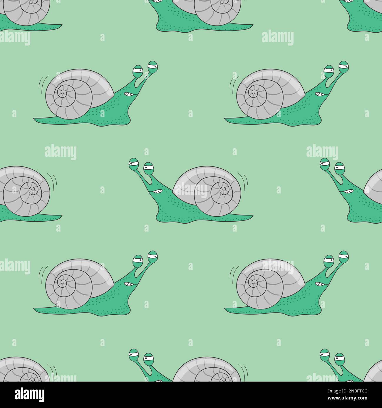 Cute snails seamless pattern. Vector background for kids textile print ...