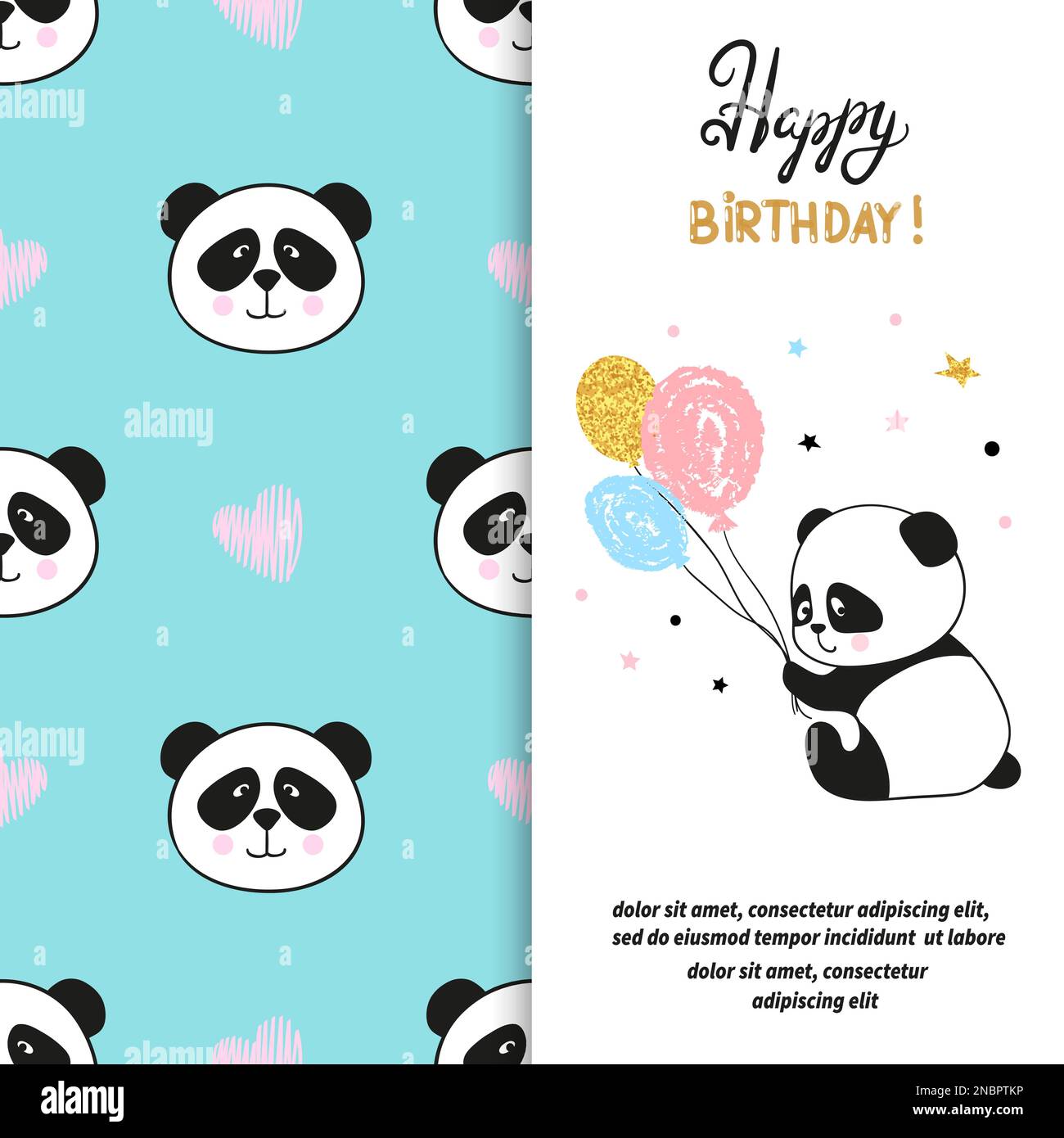 Panda invitation card hi-res stock photography and images - Alamy