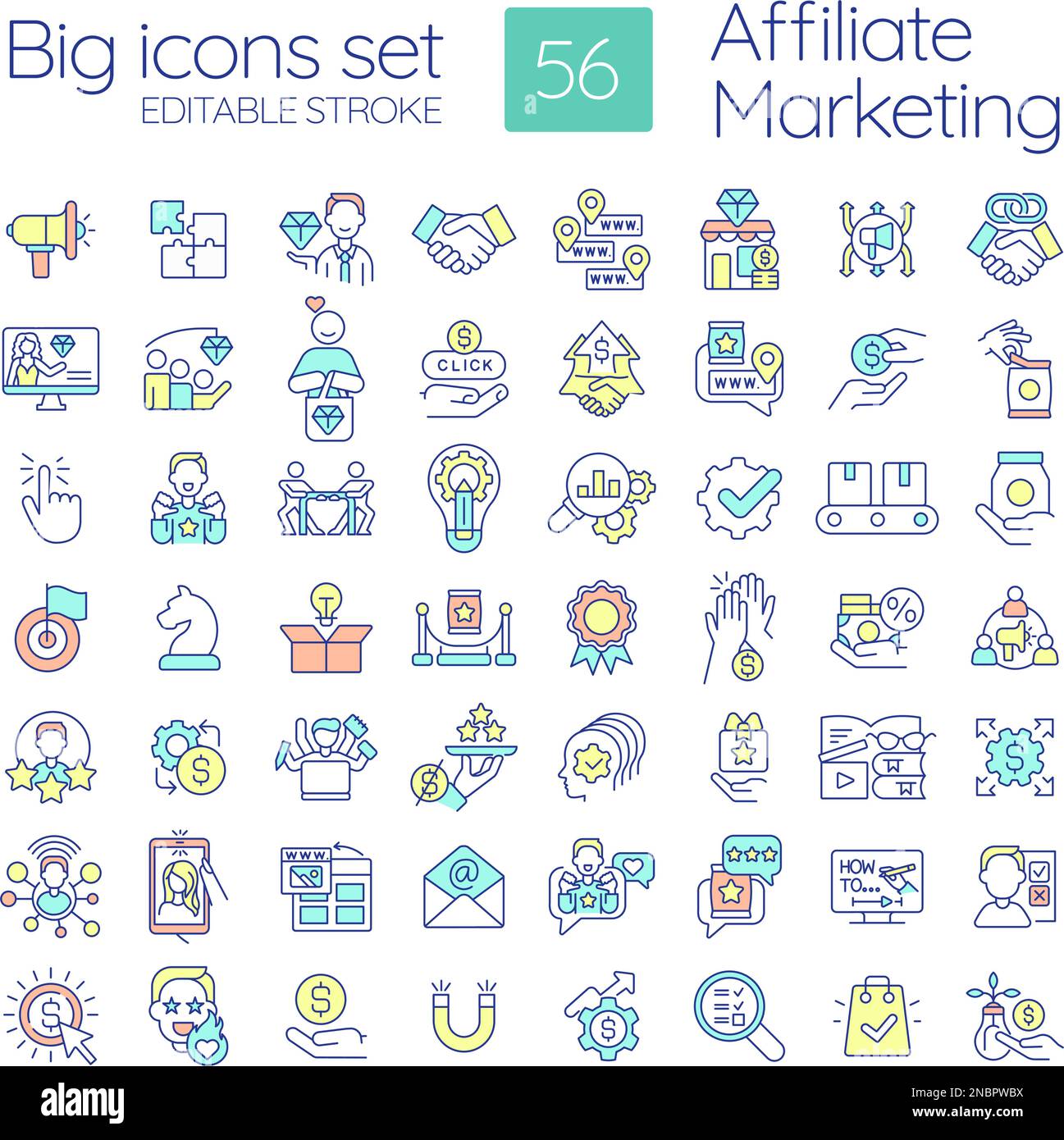 Affiliate marketing RGB color icons set Stock Vector Image & Art - Alamy