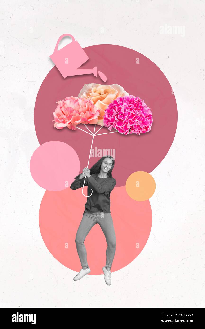 Vertical photo picture image artwork poster postcard collage of happy ...