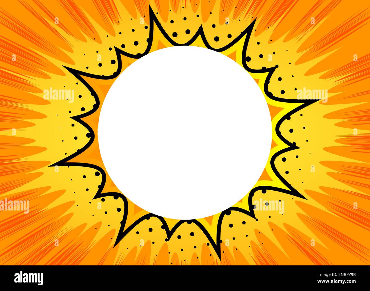 Blank Circle shape on Comic Book Background. Cartoon vector pop art ...