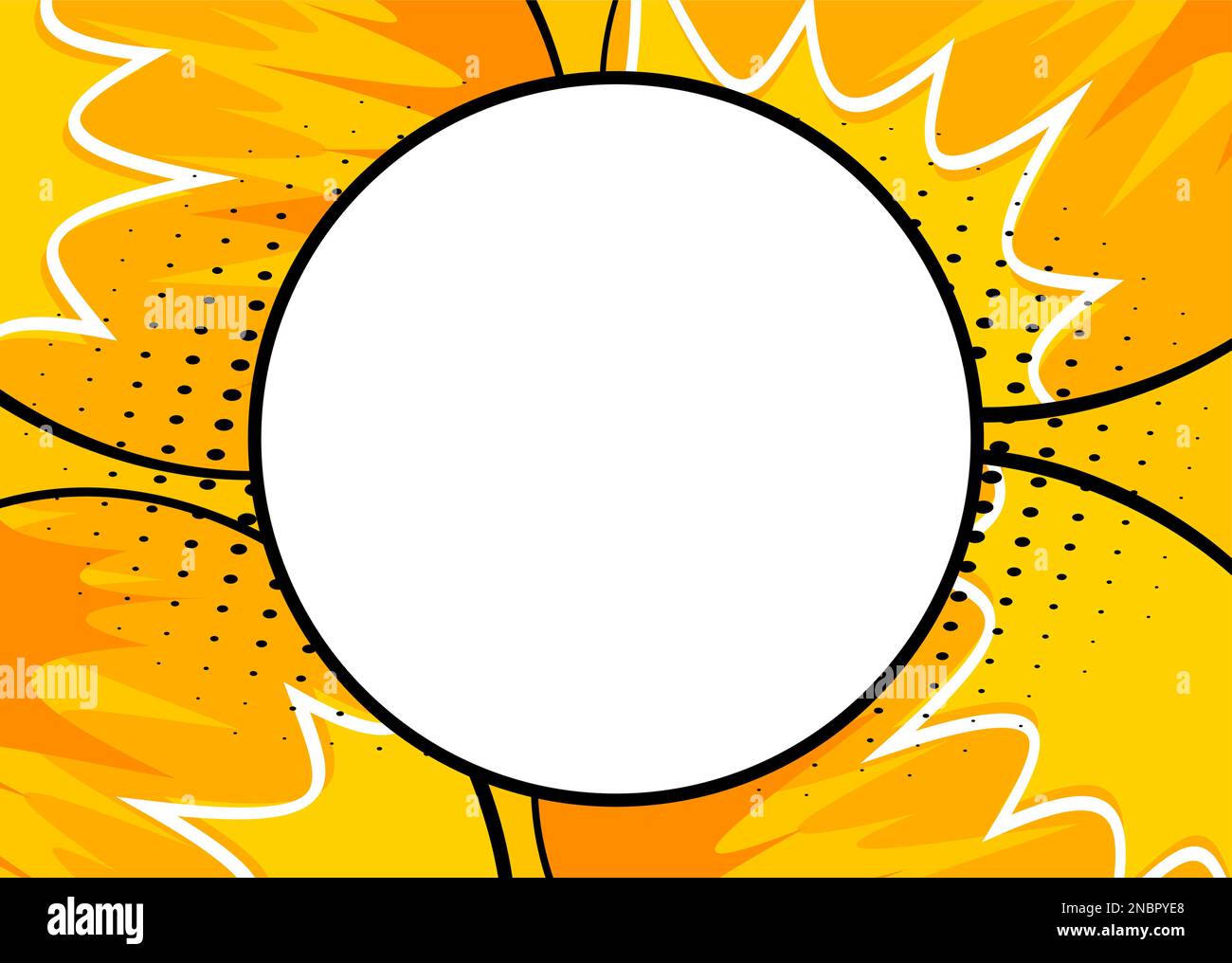 Blank Circle shape on Comic Book Background. Cartoon vector pop art ...