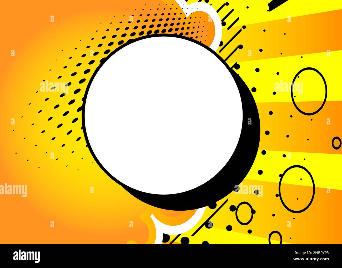Blank Circle shape on Comic Book Background. Cartoon vector pop art ...