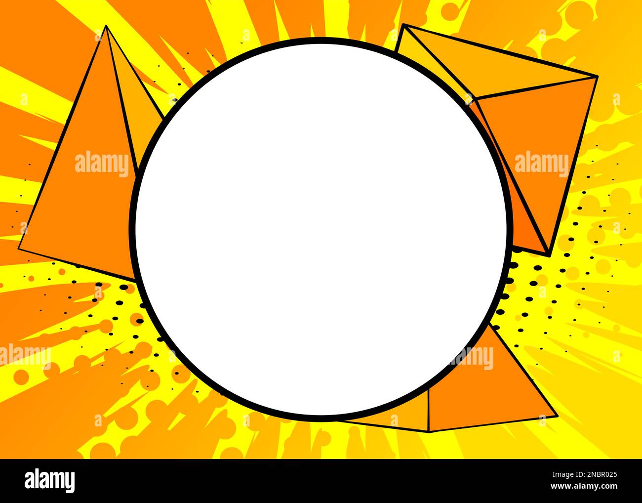 Blank Circle shape on Comic Book Background. Cartoon vector pop art ...