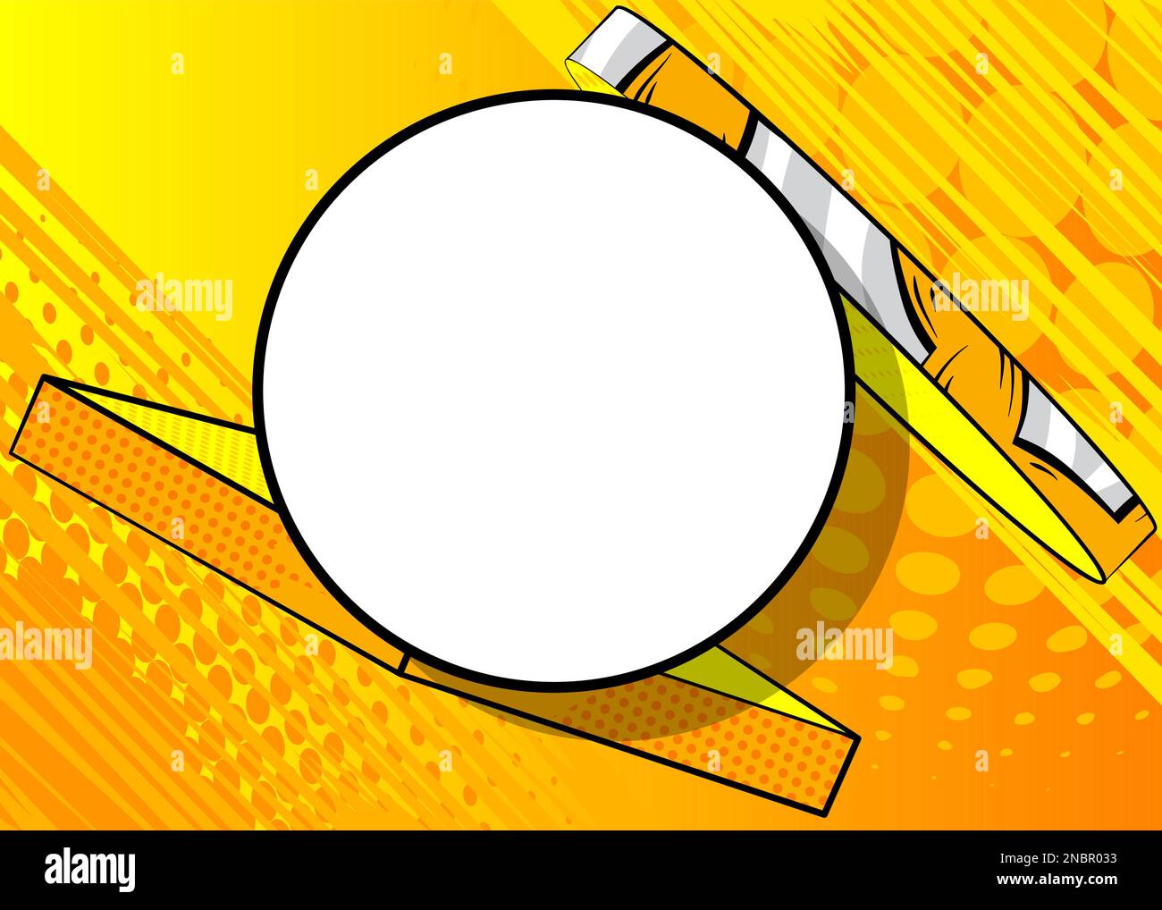 Blank Circle shape on Comic Book Background. Cartoon vector pop art ...