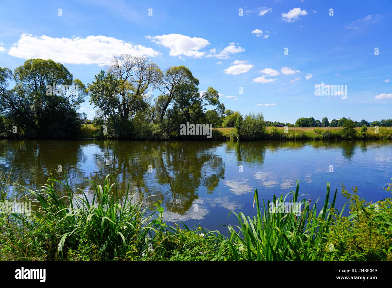 Nature at the Fulda. Landscape by the river Stock Photo - Alamy