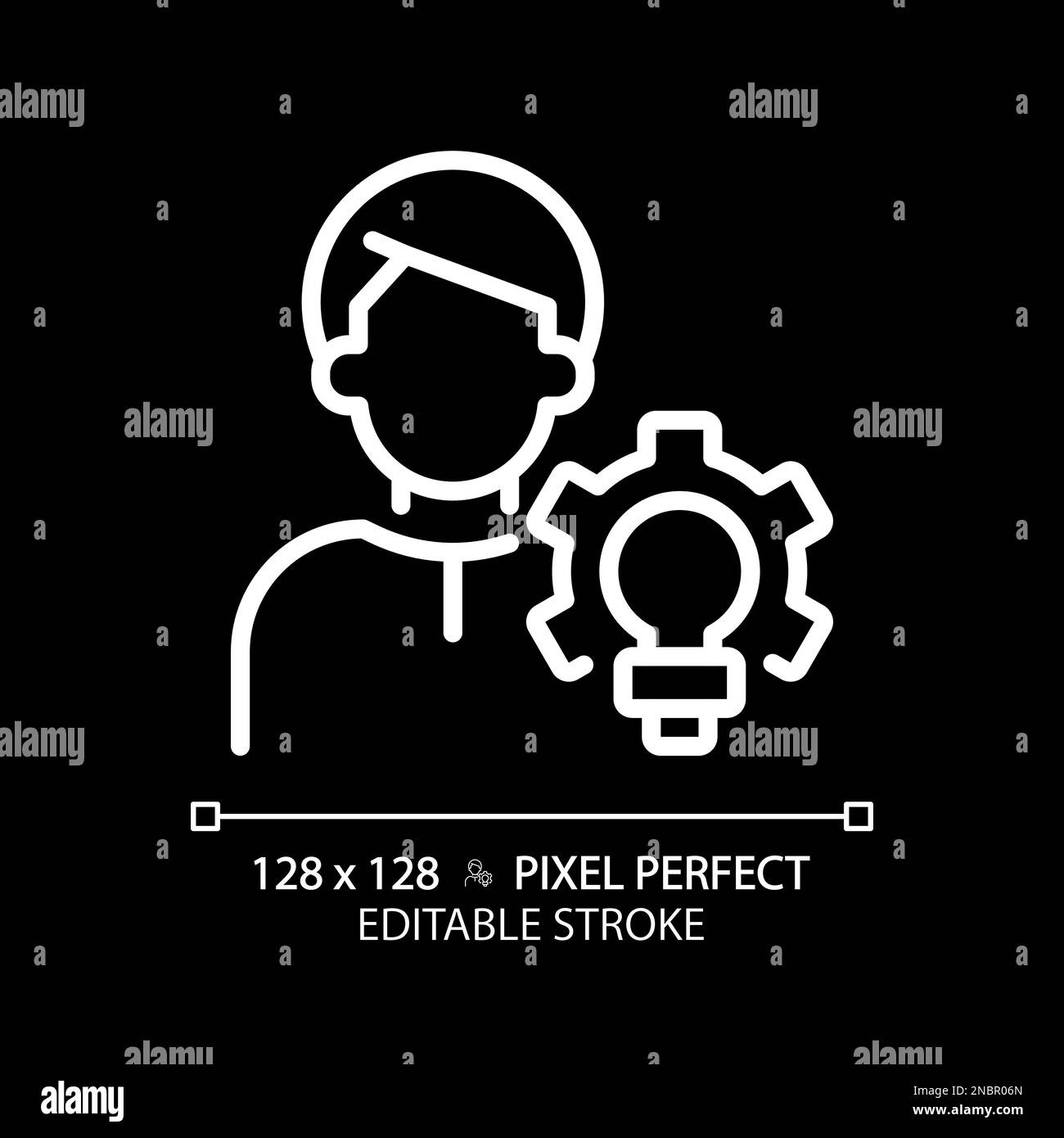 Creator pixel perfect white linear icon for dark theme Stock Vector ... Creator pixel perfect white linear icon for dark theme Stock Vector ...