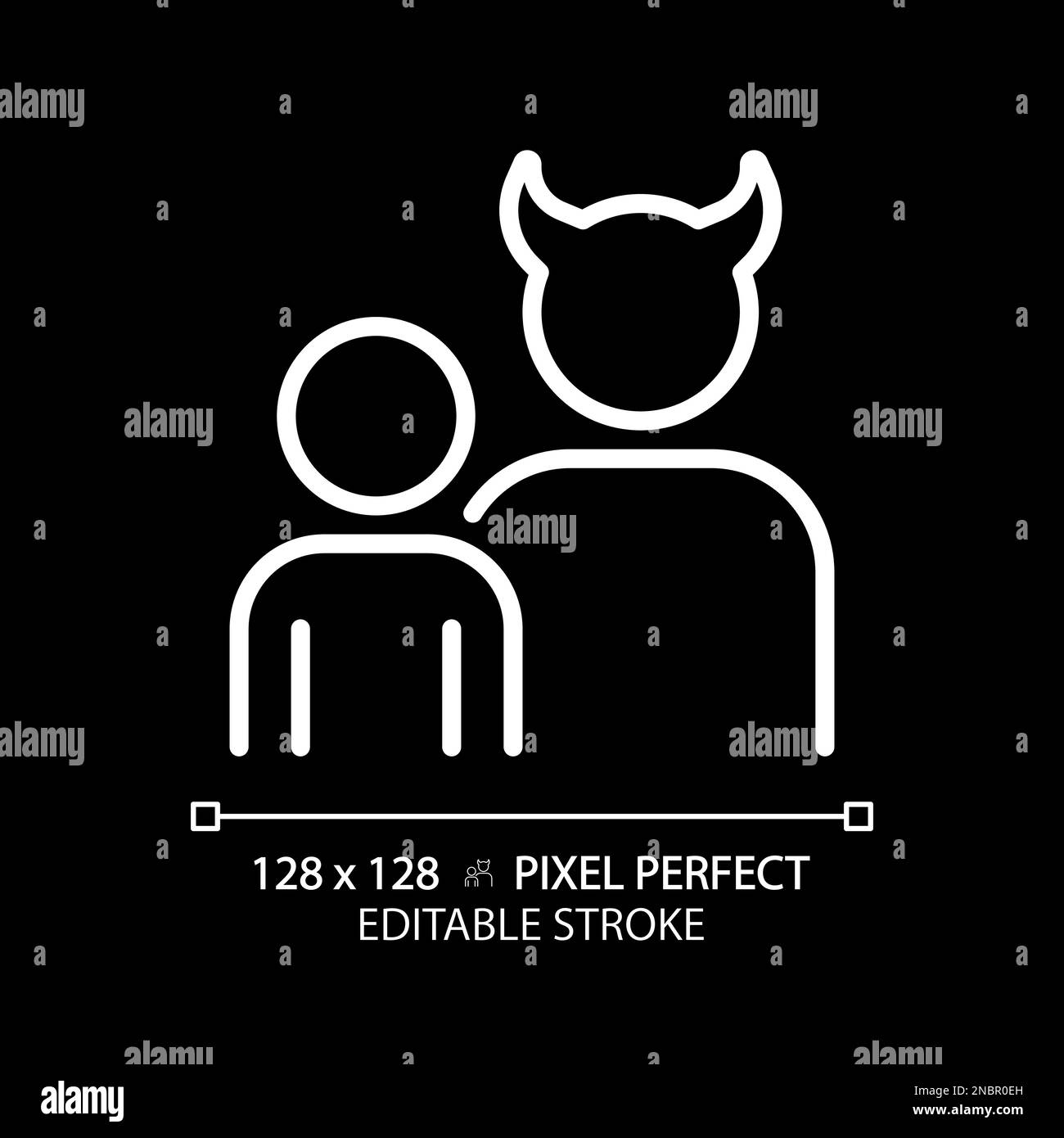 Shadow pixel perfect white linear icon for dark theme Stock Vector ...