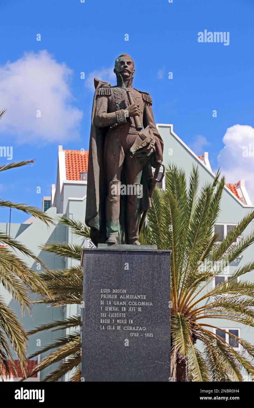 Statue of Luis Brion, born in Curacao, a key figure in the struggle for ...