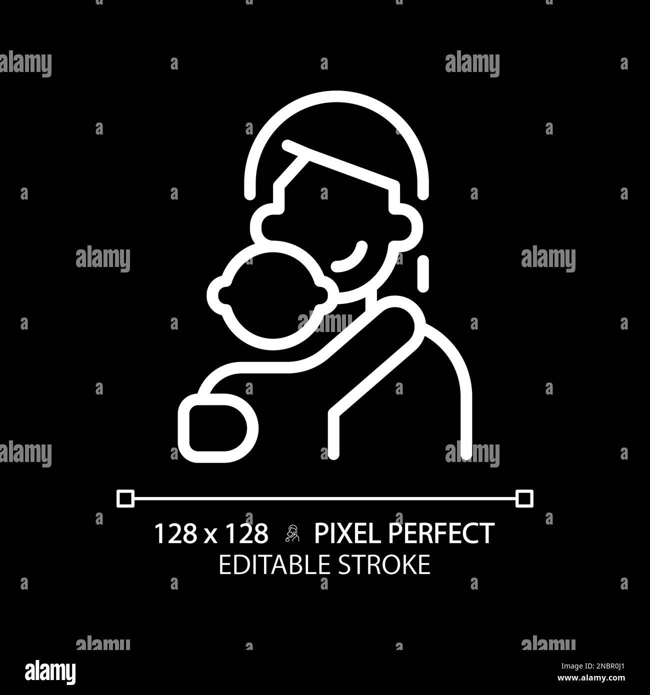 Mother pixel perfect white linear icon for dark theme Stock Vector ... Mother pixel perfect white linear icon for dark theme Stock Vector ...