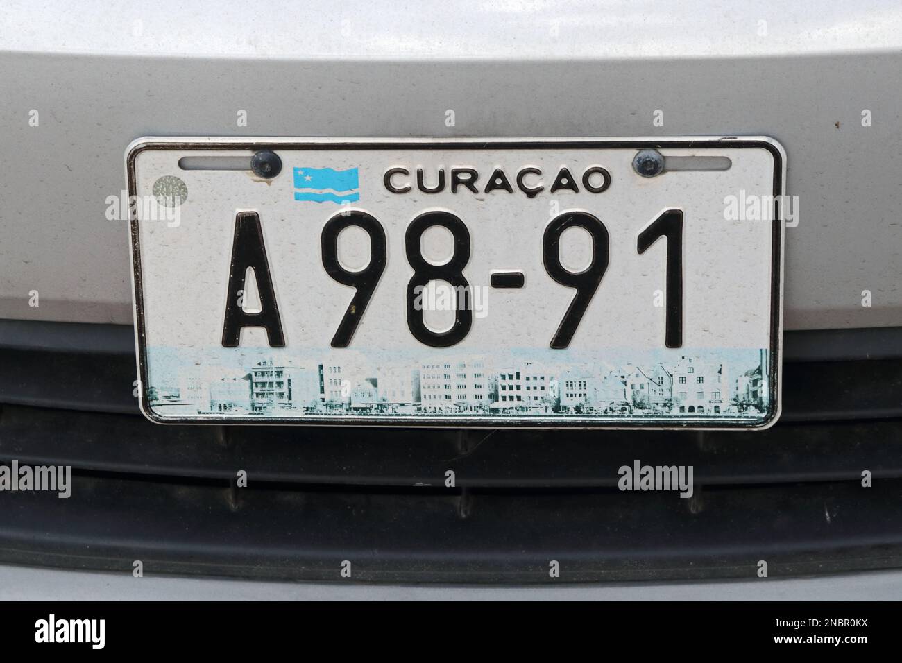 Car registration plate, Curacao Stock Photo - Alamy