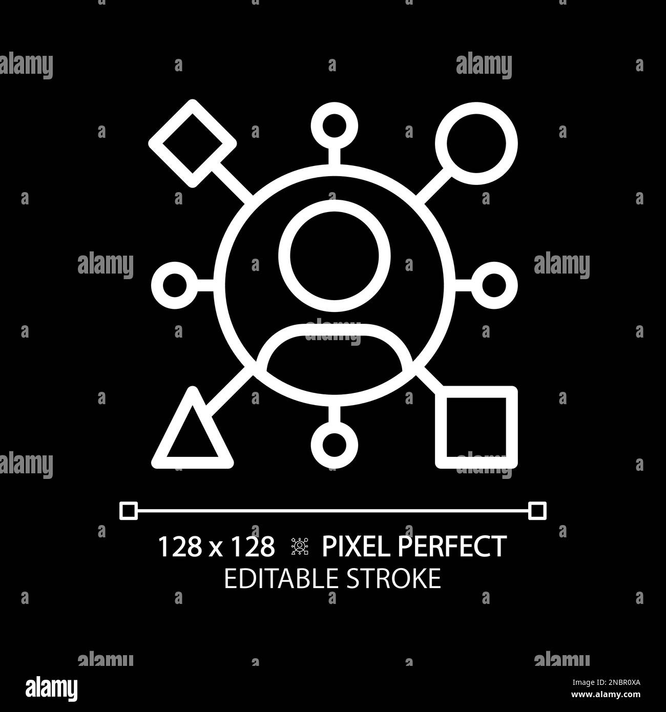 Archetype pixel perfect white linear icon for dark theme Stock Vector ...