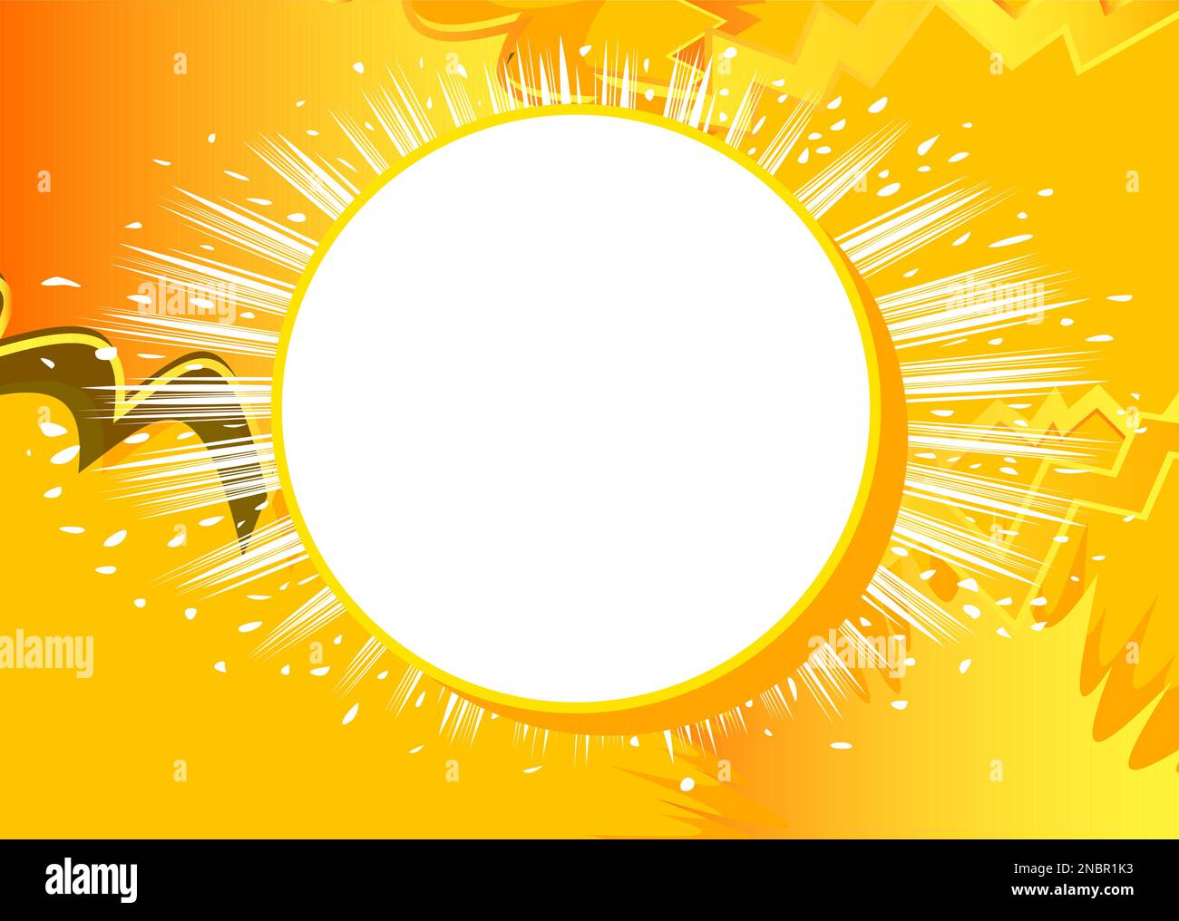 Blank Circle shape on Comic Book Background. Cartoon vector pop art ...