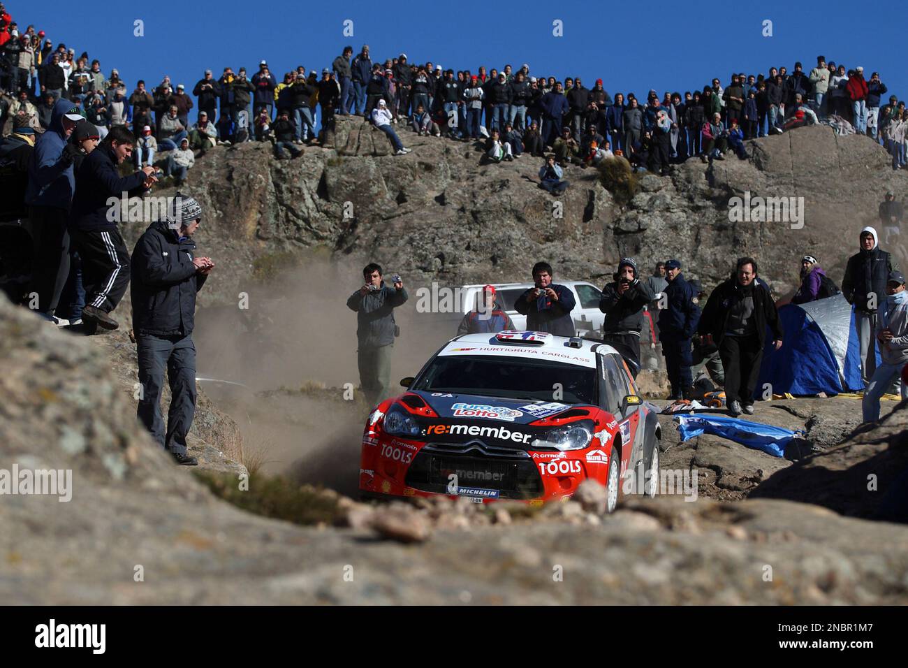 World Rally team pilot Petter Solberg, from Norway and co-driver Chris ...