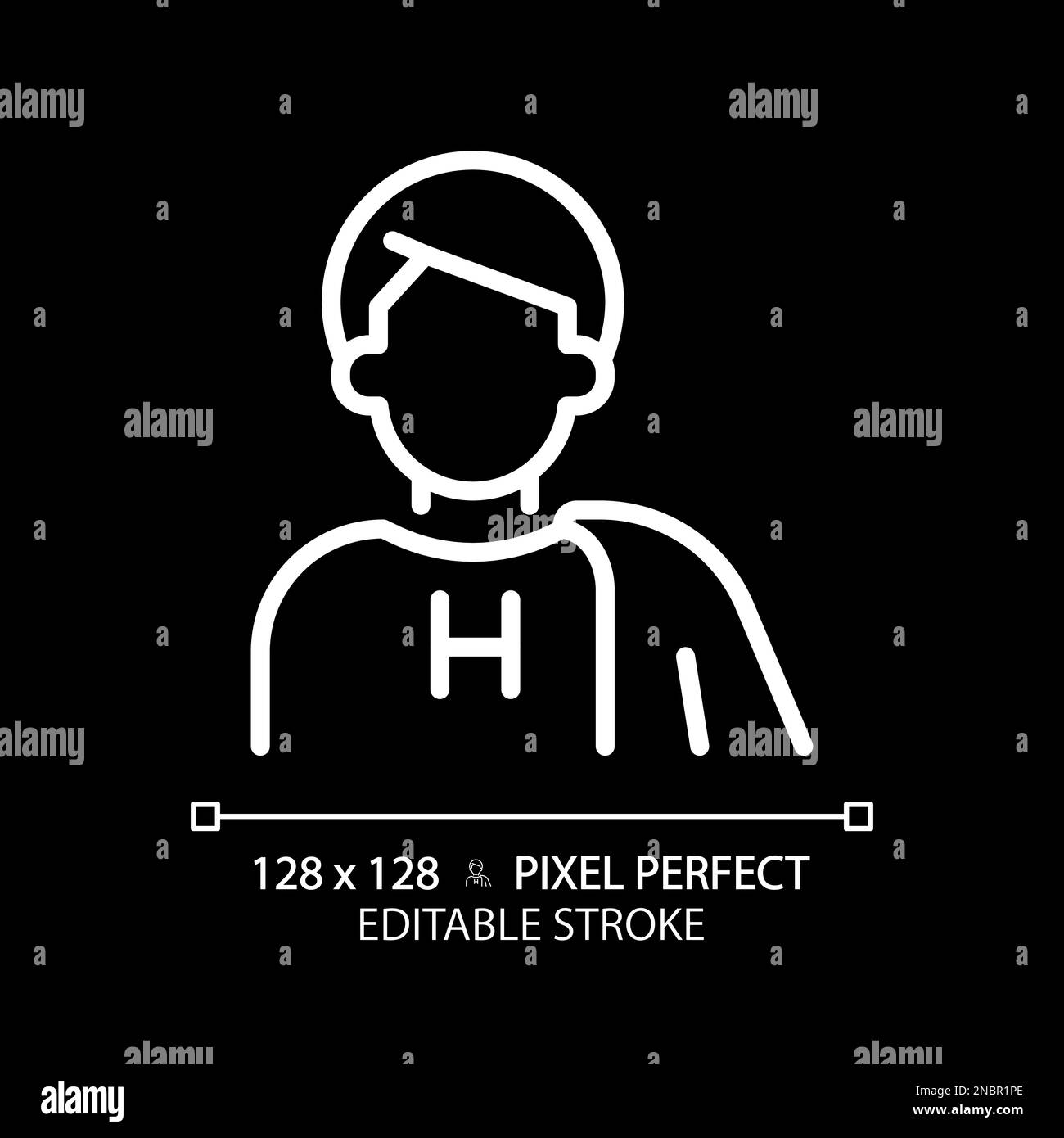 Hero pixel perfect white linear icon for dark theme Stock Vector Image ...