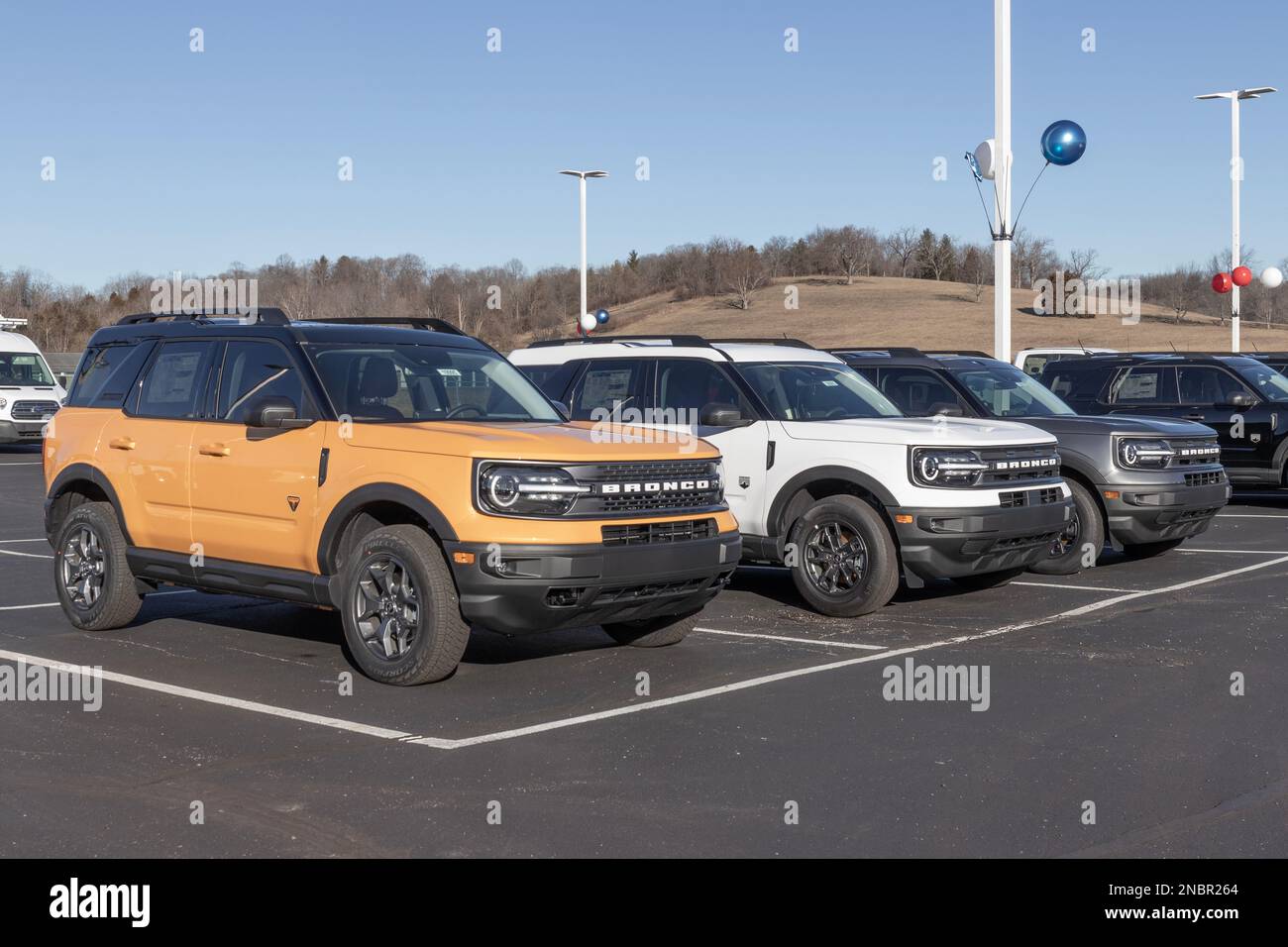 Harrison - Circa February 2023: Ford Bronco display. Broncos come in a ...